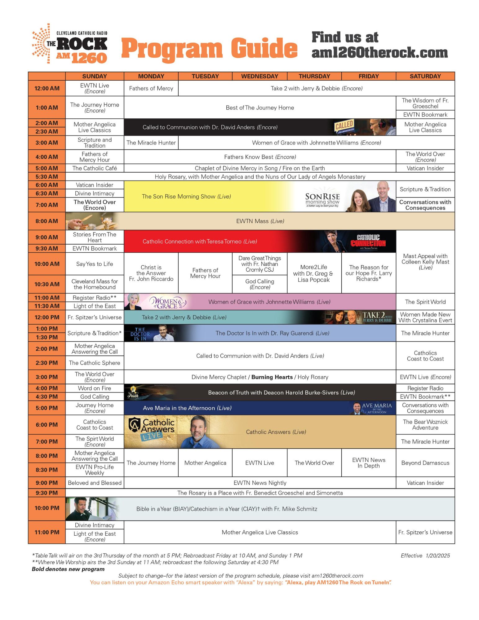 Program Schedule – The Rock Catholic Radio